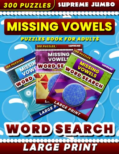 Supreme Jumbo Missing Vowels Puzzles Word Search Book for Adults Large ...