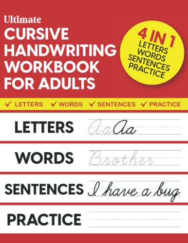 Ultimate Cursive Handwriting Workbook for Adults: Cursive Handwriting ...