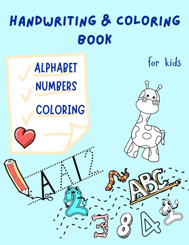 Letters & Numbers Tracing and Coloring Book For Preschoolers: Letters ...