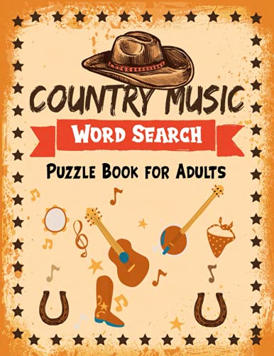 Country Music Word Search Puzzle Book for Adults: Large Print for ...