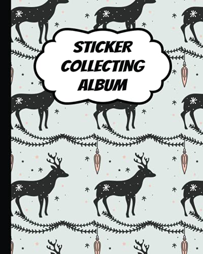 Sticker Collecting Album: Cute Deers Theme Softcover Blank Sticker ...