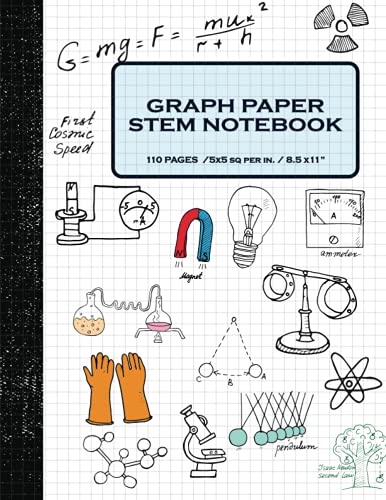 Graph Paper STEM Notebook, Quad Ruled 5x5 Squares per inch: Composition ...