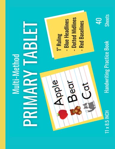 Primary Tablet: 1 Inch Ruling 1st Grade Primary Tablet - 40 Sheets, 11 ...