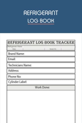Refrigerant Log Book: Refrigerant Log book for HVAC Technician ...