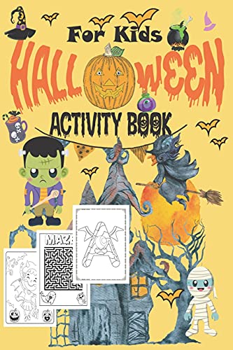 Halloween Activity Book For Kids: Big Workbook for Kids With Haloween ...