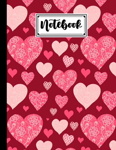 Notebook: Hearts Cover Composition Notebook College Ruled, Hearts ...