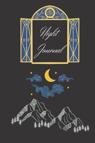 Night Journal: Black cover journal with light brown color pages and ...