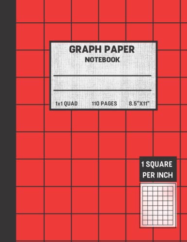 Graph Paper Notebook: 1 Inch Squares Graph Paper Notebook | Grid Paper ...