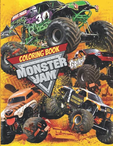 Monster Jam Coloring Book: A Fun Coloring Book For Kids Ages 4-8 With ...