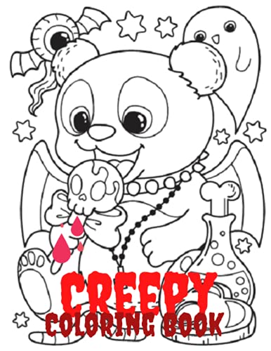 Creepy Coloring Book: Cute Kawaii Pastel Goth Coloring Book | Big book ...