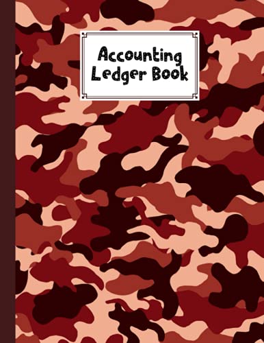 Accounting Ledger Book: Camouflage Red Accounting Ledger for ...