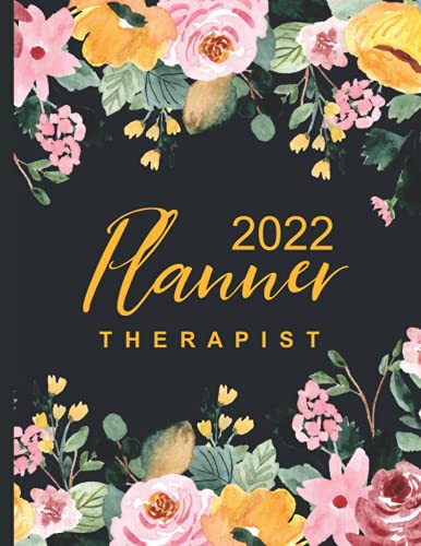 2022 Therapist Planner: Watercolor Flower Frame Cover, Monthly & Weekly ...
