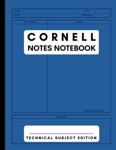 Cornell Note Taking Notebook (Technical Subject Edition): Cornell ...