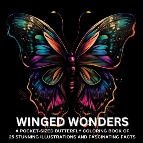 Winged Wonders: A Pocket-Sized Butterfly Coloring Book of 25 Stunning ...