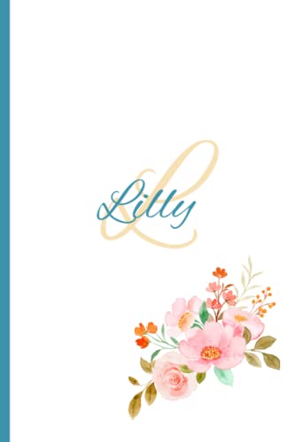 Lilly: Personalized floral initial notebook |Personalised Name Journal ...