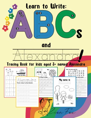 How to Write ABCs and Alexandra! Tracing book for kids aged 3+ named ...