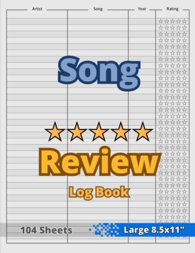 Song Review Log Book: 8.5x11" - Music Songs Listening Journal - Song ...