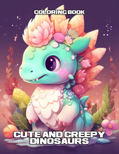Cute and Creepy Dinosaurs Coloring Book: Kawaii and Spooky Dinosaurs to ...