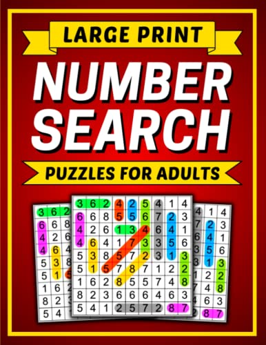 Number Search Puzzles for Adults Large Print: A Number Search Puzzle ...