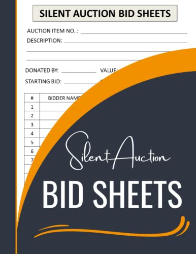 Silent Auction Bid Sheets: Perfect for Fundraising Events , Auction Bid ...