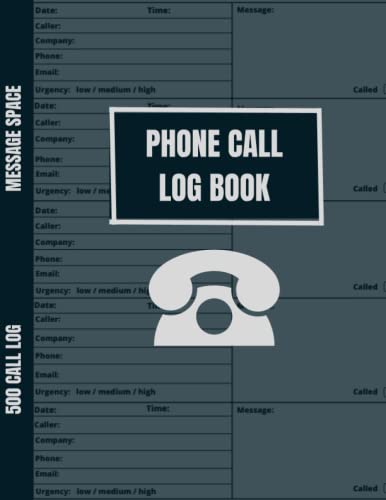 Phone Call Log Book: Phone Call Message Tracker, Voicemail Log Book ...