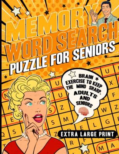 Memory Word Search Puzzle Book for Seniors in Extra Large Print, 100 ...