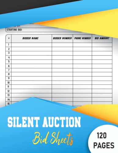Silent Auction Bid Sheets: Silent Auction Bid Sheets Duplicate, Auction ...
