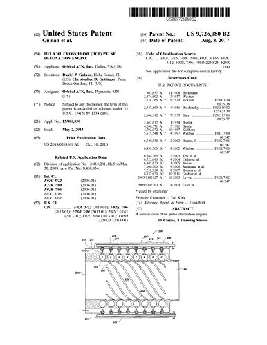 Helical cross flow (HCF) pulse detonation engine: United States Patent ...