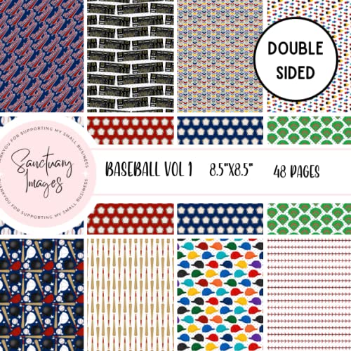 Baseball Scrapbooking Paper Pack: Decorative Craft Paper Pad Supplies ...