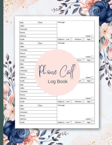 Phone Call Log Book: Voicemail and Phone Calls Recording Notebook for ...
