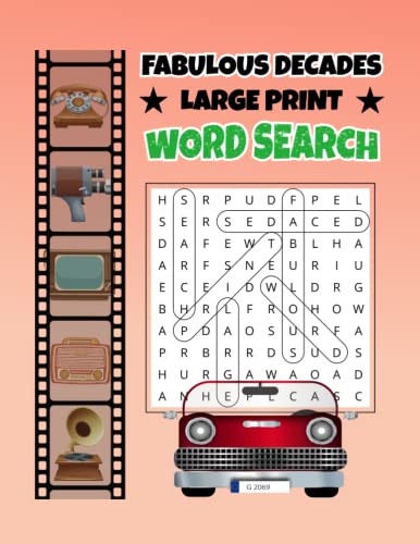 Fabulous Decades Large Print Word Search: Relaxing 1960s word search ...