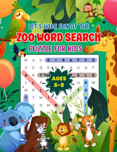 FUN AT THE ZOO WORD SEARCH PUZZLE FOR KIDS by Micheline Jean Louis ...