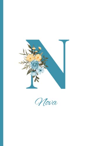 Nova : Personalized initial floral notebook |Personalised Name Journal ...