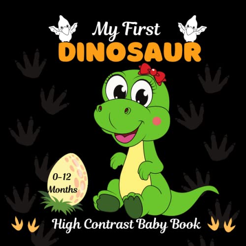 My First Dinosaur: High Contrast Baby Book for 0-12 Months/ Black and ...