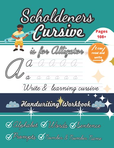 Scholdeners Cursive Handwriting Workbook: Beginner Cursive Handwriting ...