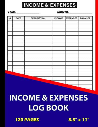 Income & Expenses Log Book: Record Income & Expenses for Bookkeeping ...
