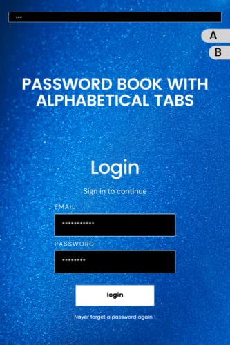 PASSWORD BOOK WITH ALPHABETICAL TABS: Internet Address & Password ...