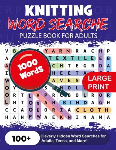 knitting Word Search Puzzles Book fo Adults: Large Print for Adults in ...