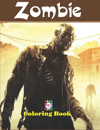 Zombie Coloring Book: Black Background: Scary Zombies Coloring Pages ...