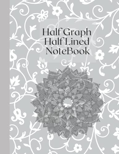 Half Graph Half Lined Notebook: Graph paper architecture or Scientific ...