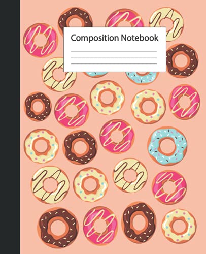 Composition Notebook: Cute Donut Composition Notebook | Blank Wide ...