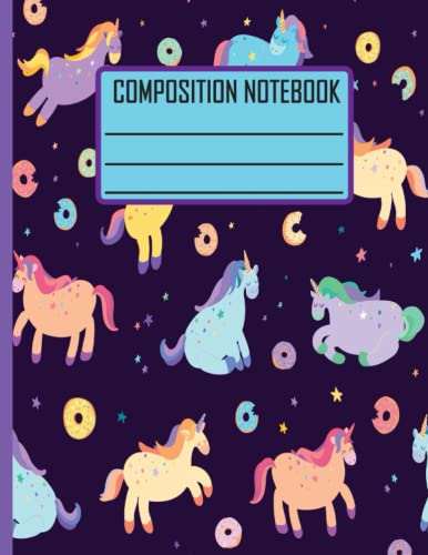 Unicorn Composition Notebook: Pretty Wide Ruled Paper Notebook Journal ...