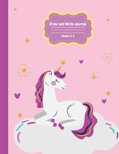 Unicorn Draw and Write Journal: Primary Composition Notebook dotted line and picture space grade ...