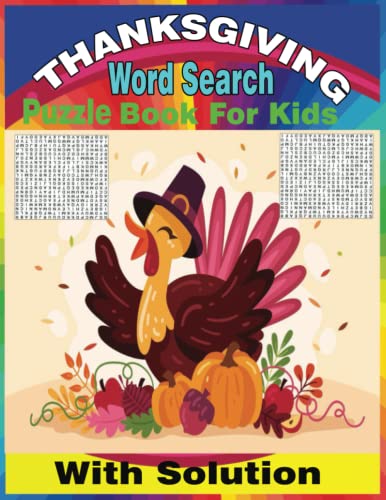 Thanksgiving Puzzle Word Search Book for Kids: 40 Puzzle Pages. Easy to ...