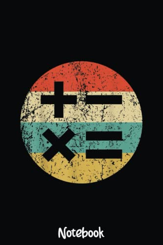 Math Teacher Vintage Retro Math Symbols Notebook: Graph Paper Notebook ...