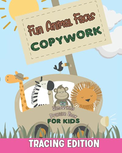 Fun Animal Facts Copywork Handwriting Practice Book for Kids: Tracing ...