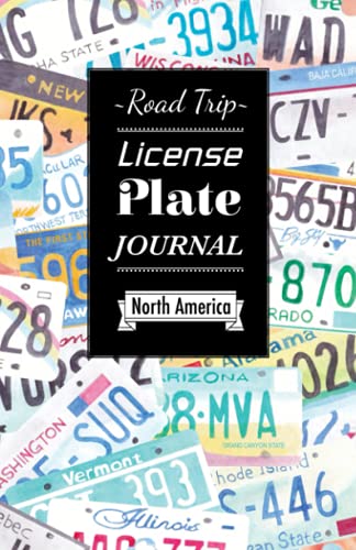 License Plate Journal for Road Trips in North America: Mark off license ...