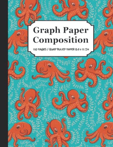 Graph paper Composition Notebook: Octopus Lined Graph Paper Composition ...