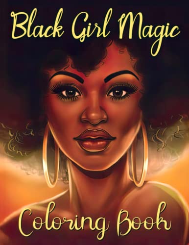 Black Coloring Book: Stress-relief A Colouring Girl High Quality Magic ...