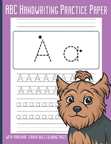 ABC Handwriting Practice Paper With Yorkshire Terrier Dog Coloring ...
